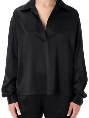 TOM FORD V-neck Long Sleeve Shirt - Black
