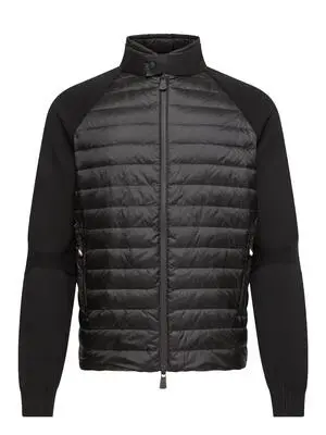 Moncler Tricot Quilted Cardigan With Zip Closure - Black