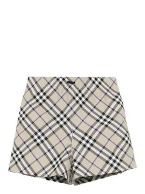 Burberry Plaid Shorts - Gray