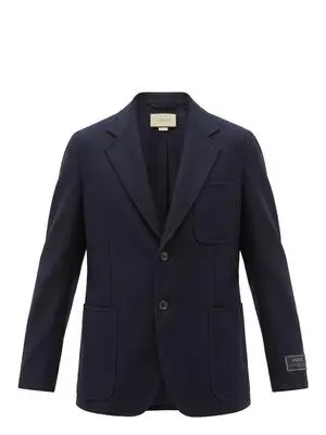 Gucci Web-label Single-breasted Blazer - Blue