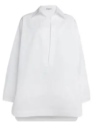 Alaïa Poplin Shirt Dress - White
