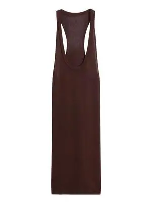 LEMAIRE Ribbed Racerback Tank Dress - Black