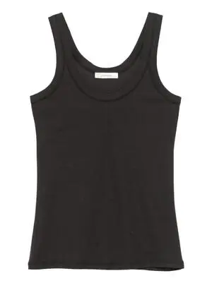 LEMAIRE Round Collar Sleeveless Vest - Black