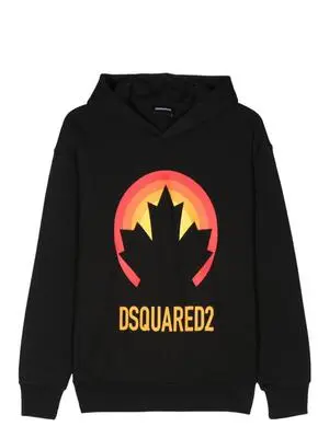 Dsquared2 Hooded Sweater With Graphic Print - Black