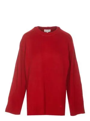LOULOU STUDIO Safi Crew Neck Sweater - Red