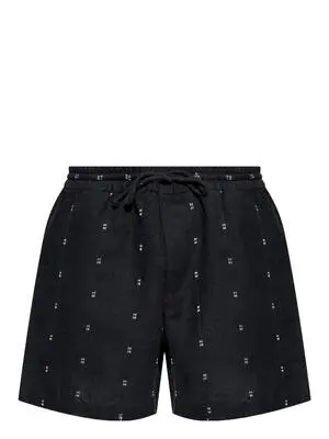 RAG  BONE Rag & Bone Printed Drawstring Shorts - Black