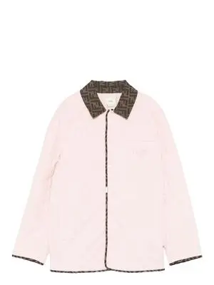 Fendi Quilted Jacket With Logo Detail - Rosa Water