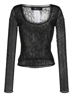 Blumarine Embellished Long-sleeve Top - Black