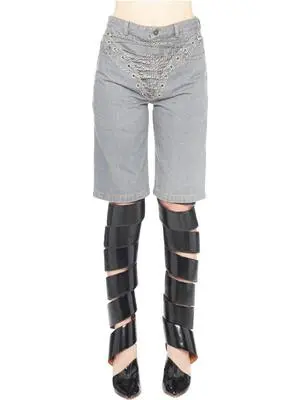 Y/PROJECT Y/Project Front Cross-Chain Trim Shorts