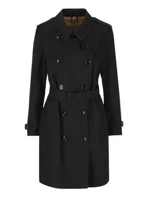Burberry Double Breasted Belted Trench Coat - Black