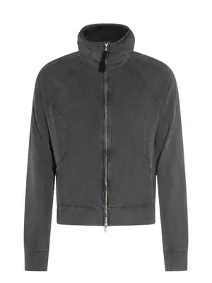 THOM KROM Funnel Neck Zip Knitted Sweater - Black