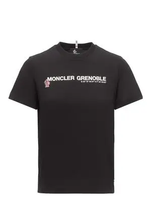 Moncler Logo Print Crewneck T-shirt - Black