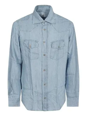 Eleventy Western Denim Shirt - Blue