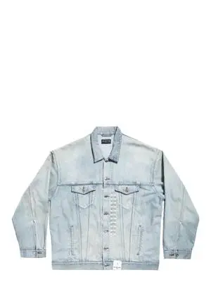BALENCIAGA Balenciaga Distressed Denim Jacket With Carved Elastic Buttons