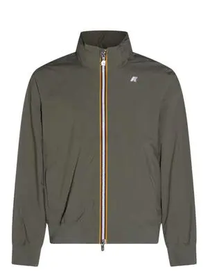 K-WAY Striped Zip Stand-collar Jacket - Black