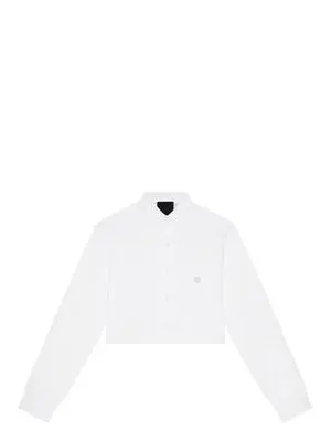 Givenchy Logo Plaque Collared Shirt - White