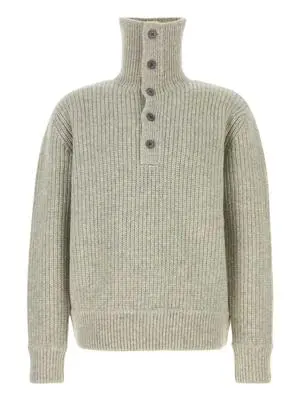 Dries Van Noten Stand Up Collar Knitted Polo Shirt - Nude