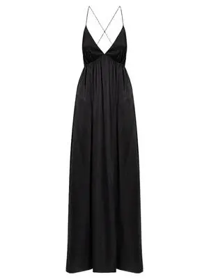 Zimmermann Sensory Gathered Silk Maxi Dress - Black