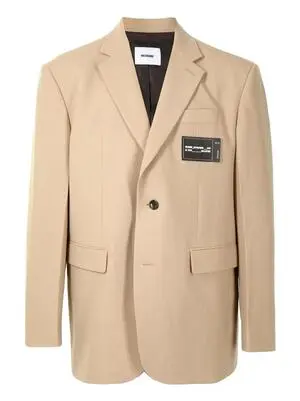 We11Done Logo-patch Single-breasted Blazer - Nude