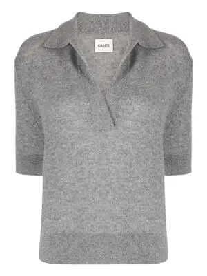 KHAITE Khaite Jo Short Sleeve Polo Top