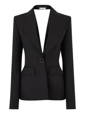 Nina Ricci Single-breasted Jacket With Draped Back - Black