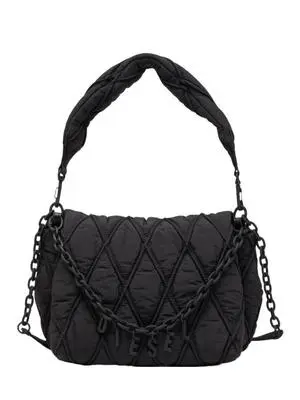 DIESEL® Medium Charm-d Quilted Shoulder Bag - Black