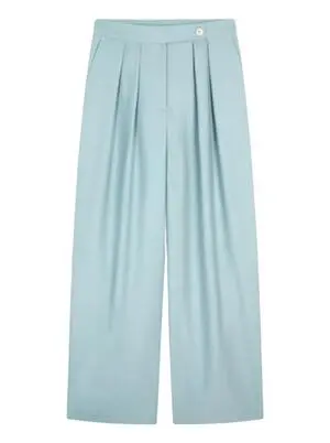 Dries Van Noten Wide-leg Pleated Trousers - Sky Blue