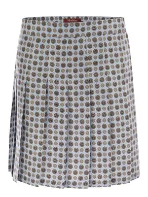 Max Mara Max Mara Studio Madison Pleated Skirt With Graphic Print No