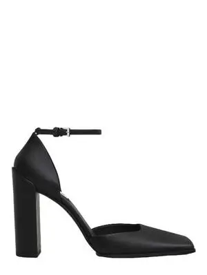 Alaïa Square D'orsay Pumps With Block Heel And Ankle Strap - Black