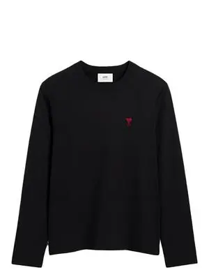 AMI Paris Ami Paris Ami De Coeur Long Sleeve T-Shirt Black