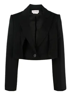 ALEXANDER MCQUEEN Alexander McQueen Cropped Knit Tailored Jacket