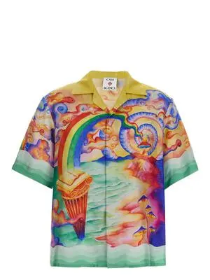 Casablanca Cuban Collar Printed Shirt - Multicolor