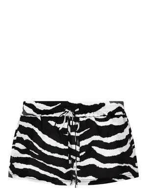 Attico Zebra Print Tulle Shorts - Black