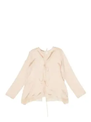 Magda Butrym Long Sleeve Satin Blouse - White