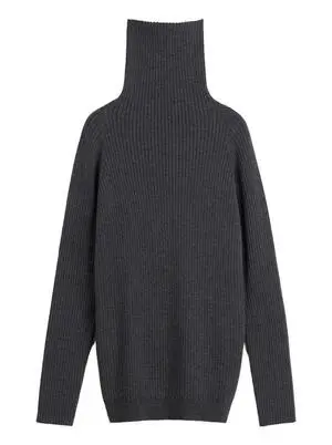TOTEME Ribbed Turtleneck Sweater - Black