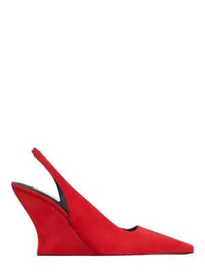 Alaïa Alaia Suede Wedge Slingbacks Red