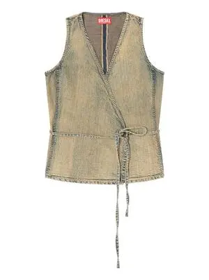 DIESEL® Sleeveless Wrap Top - Medium Blue