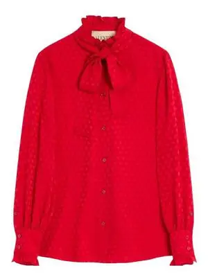 Valentino Garavani Cour De Coeur Pussy-bow Shirt - Red