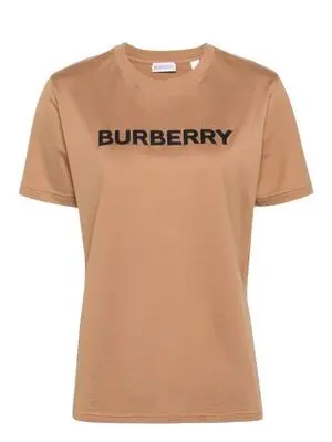 Burberry Burberry Logo Printed Crewneck T-Shirt Nude