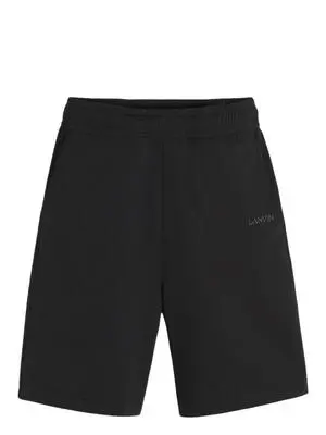 LANVIN Embroidered Logo Bermuda Shorts - Black