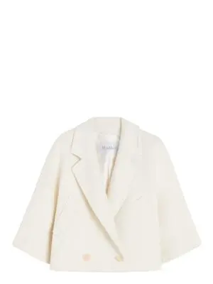 Max Mara Cropped Wool And Cashmere Jacket - White