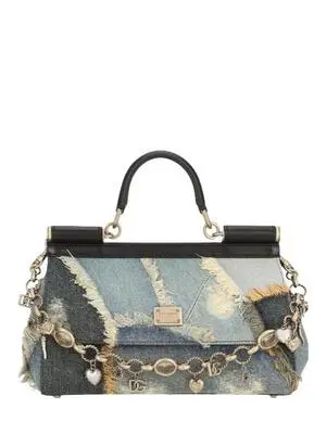Dolce & Gabbana Dolce & Gabbana Medium Patchwork Denim Sicily Handbag Multicolor