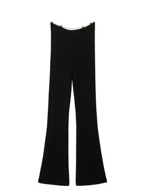 Alexander Wang Ribbed Bootcut Pants With Belt Detail - Black