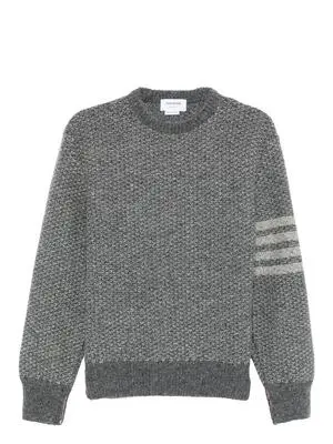 Thom Browne 4-bar Textured Knit Sweater - Medium Gray