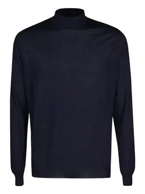 Malo Mock Neck Knitwear - Blue