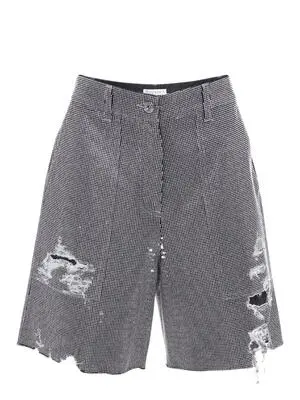 J.W.ANDERSON Jw Anderson Embellished Distressed Shorts - Black
