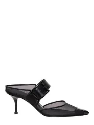 Alexander McQueen Punk Buckle Pointed-toe Mules - Black