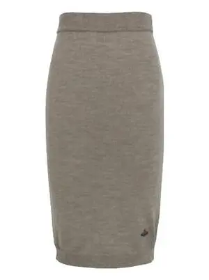 VIVIENNE WESTWOOD Bea Orb-embroidered Knitted Skirt - Gray