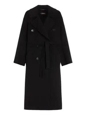 Max Mara Dalila Double-breasted Belted Coat - Black