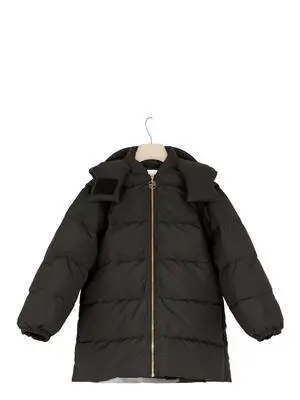 PATOU Zip-up Hooded Down Jacket With Detachable Sleeves - Black